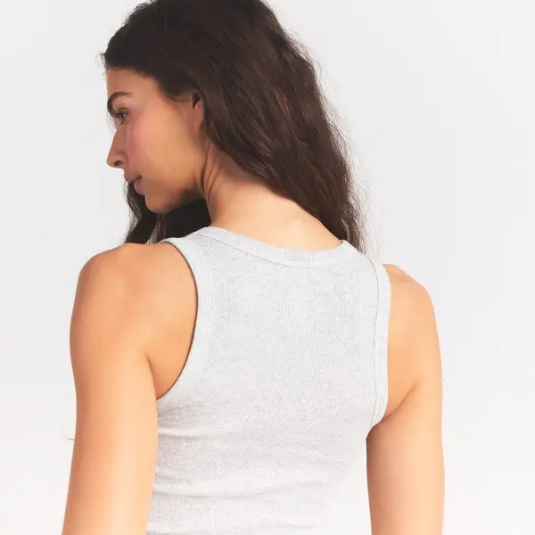 SKIMS Cotton Ribbed Scoop Neck Tank - Light Heather Grey