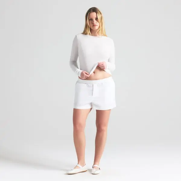 SKIMS Cotton Poplin Boxer - Snow