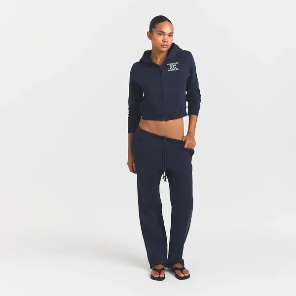 SKIMS Boyfriend Fleece Straight Leg Pant - Navy