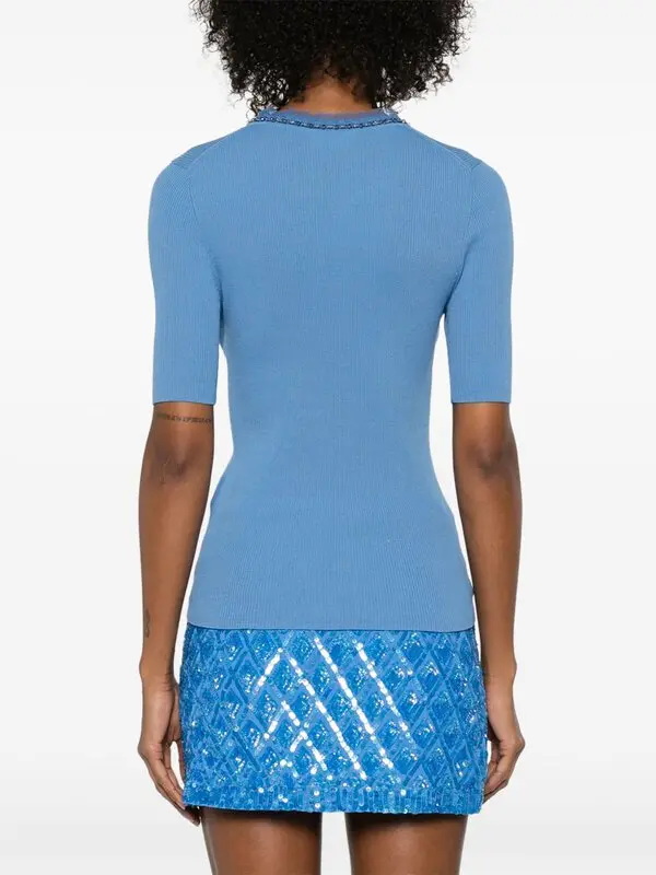 P.a.r.o.s.h Bead-embellished T-shirt - Blue