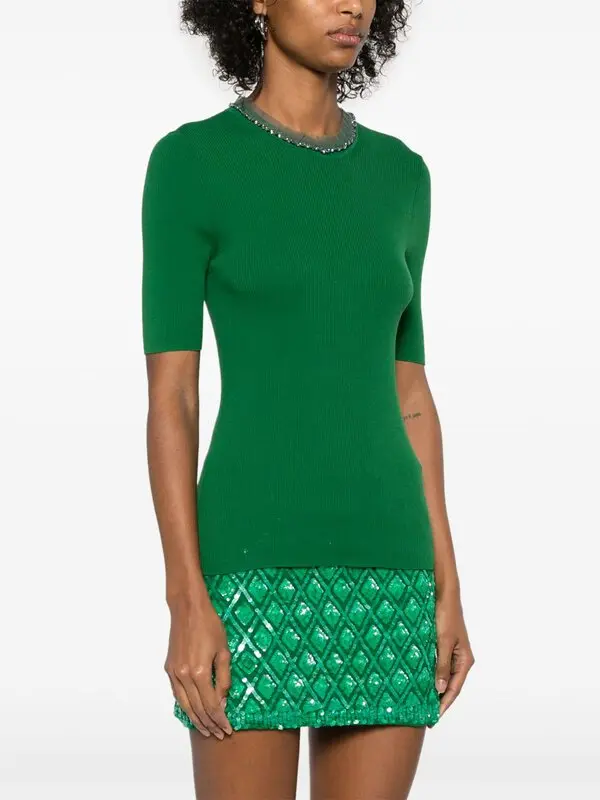 P.a.r.o.s.h Bead-embellished T-shirt - Green