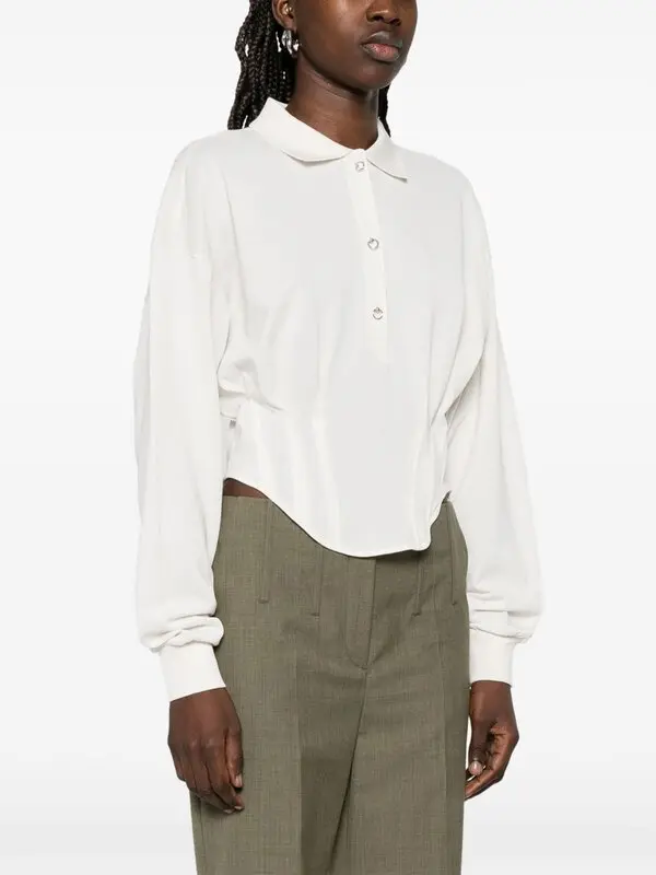 MUGLER Corseted Polo Shirt - White