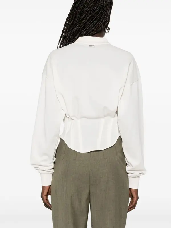 MUGLER Corseted Polo Shirt - White
