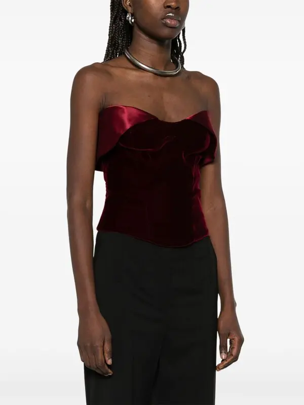 MUGLER Velvet Corset Top