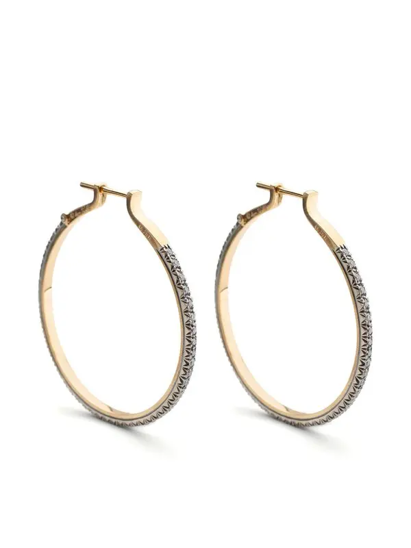 HUM 18kt Yellow Diamond Hoop Earrings - Gold