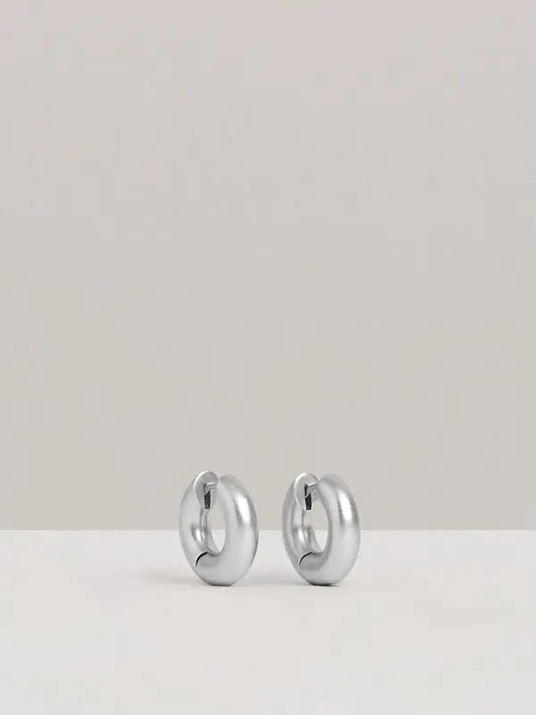 REISS Olivia Huggie Earrings - Silver