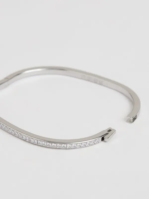 REISS Myles Hinged Crystal Cuff - Silver