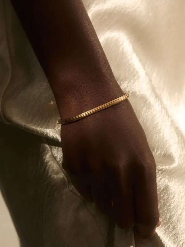 REISS Claudia Contour Hinged Cuff - Gold