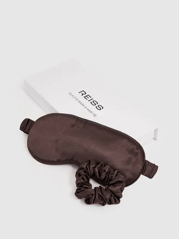 REISS Ellen Silk Eye Mask And Scrunchie Set