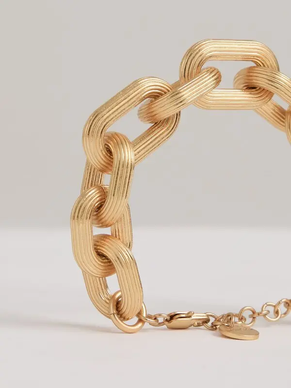 REISS Clara Contour Link Bracelet - Gold