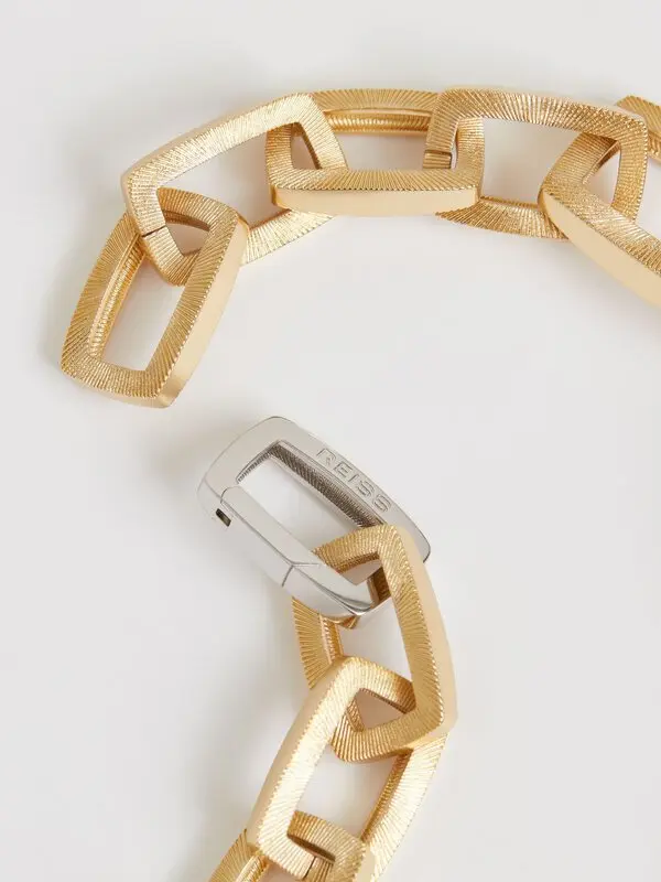 REISS Gloria Geometric Chain Necklace - Gold