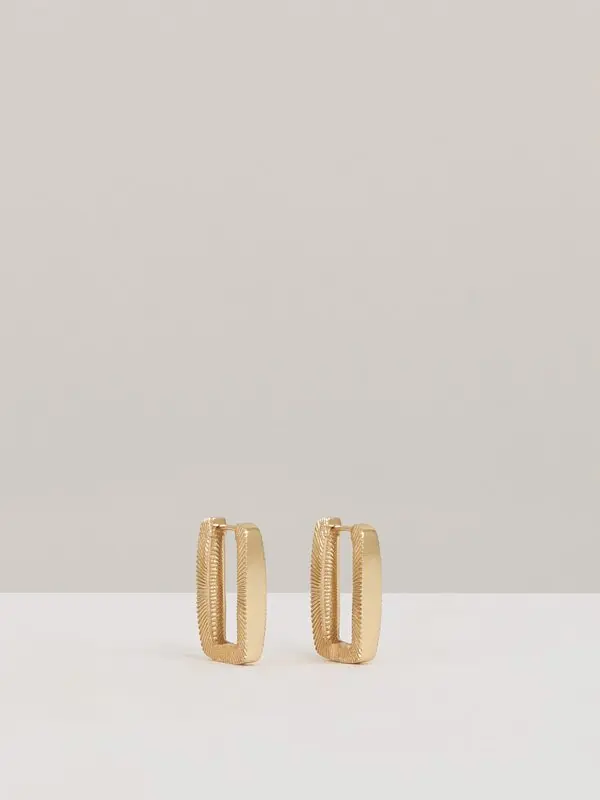 REISS Grace Geometric Hoop Earrings