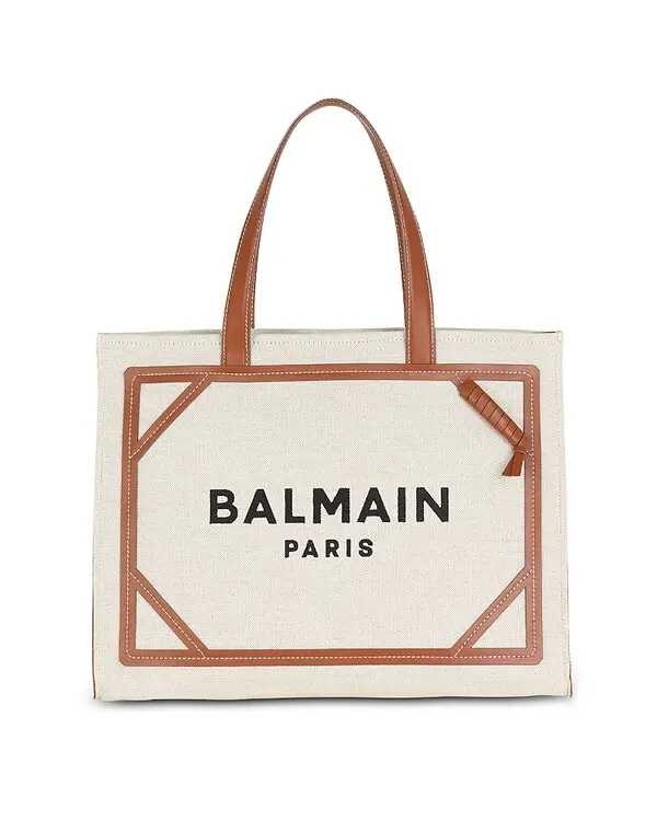 Balmain B-army 42 Canvas Tote Bag - Beige