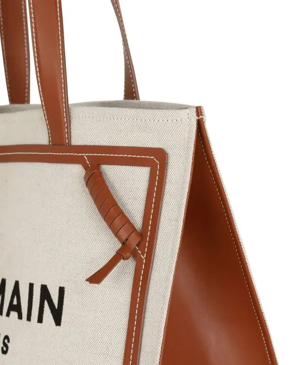 Balmain B-army 42 Canvas Tote Bag - Beige