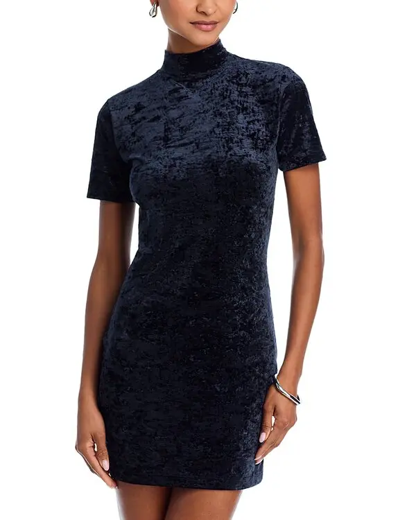 Frame Crushed Velvet Mini Dress In Black - 58% Off | Editorialist