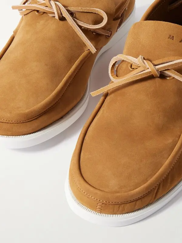 Marni Embossed Suede Loafers - Brown