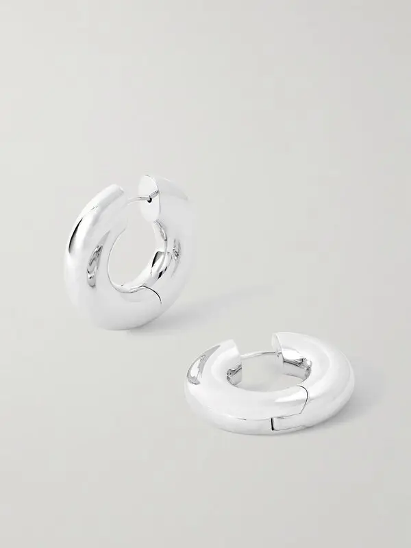 LAURA LOMBARDI Plated Hoop Earrings - Silver