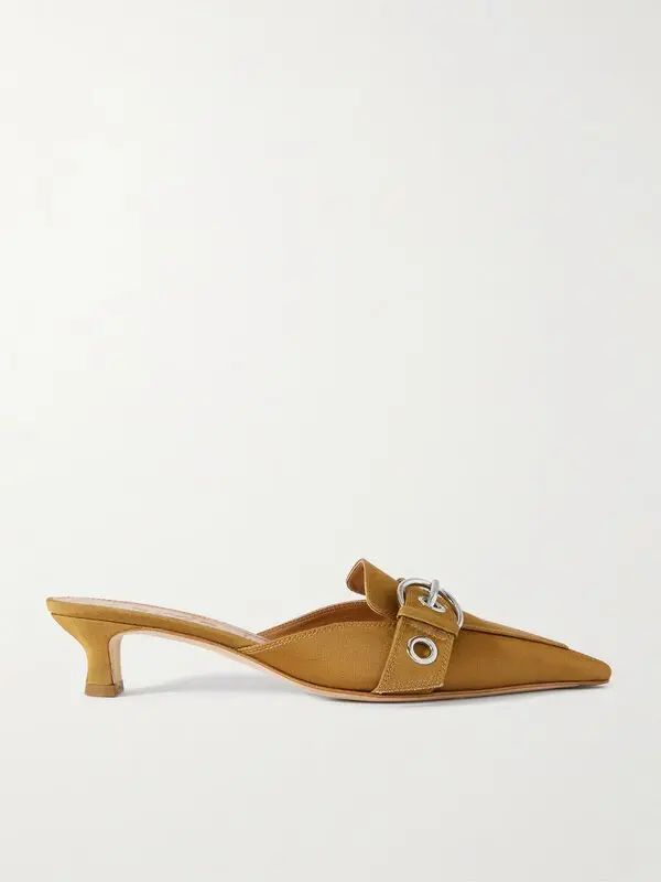 AeydĒ Danielle Buckled Grosgrain Mules
