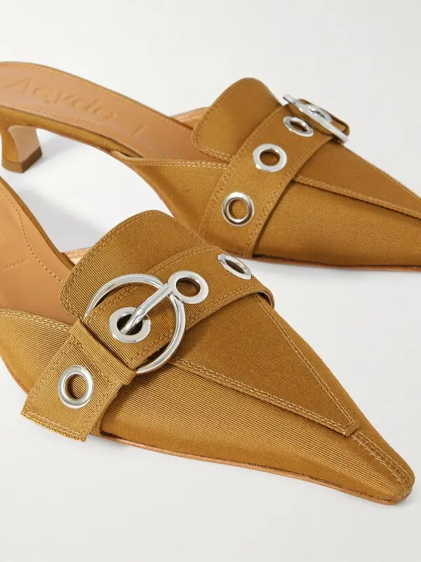AeydĒ Danielle Buckled Grosgrain Mules