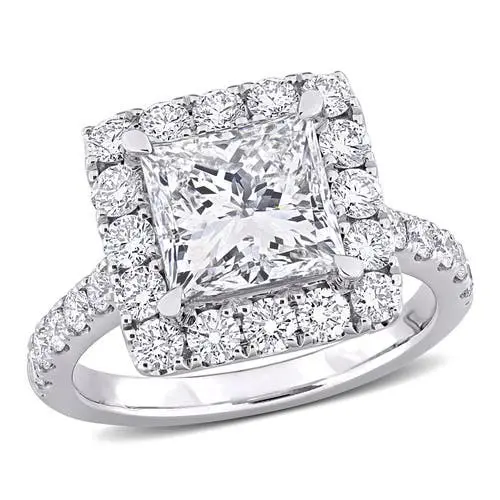 JULIANNA B. 4-1/3 Ctw Lab-grown Diamond Princess Halo Ring In 14k - White Gold
