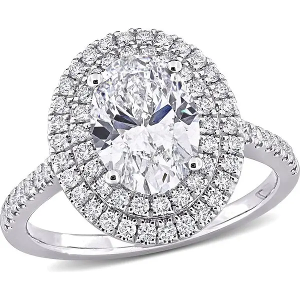 JULIANNA B. 2-1/2 Ctw Lab-grown Diamond Double Halo Ring 14k - White Gold