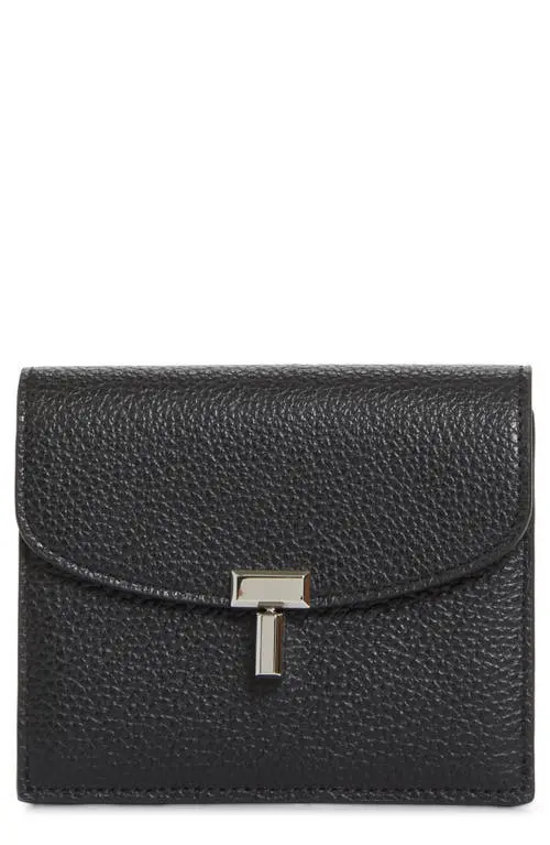 TOTEME T-lock Leather Card Holder - Black