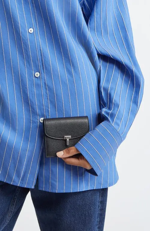 TOTEME T-lock Leather Card Holder - Black