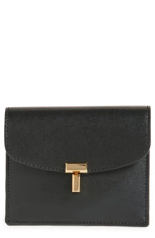 TOTEME T-lock Leather Card Holder - Black