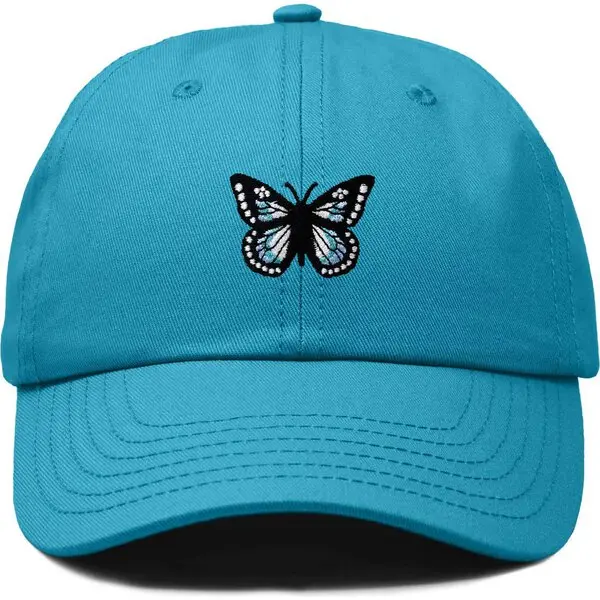 DALIX Butterfly Embroidered Baseball Cap - Teal