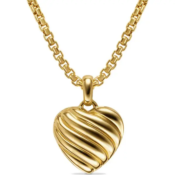David Yurman Sculpted Cable Heart Locket - 18k Gold