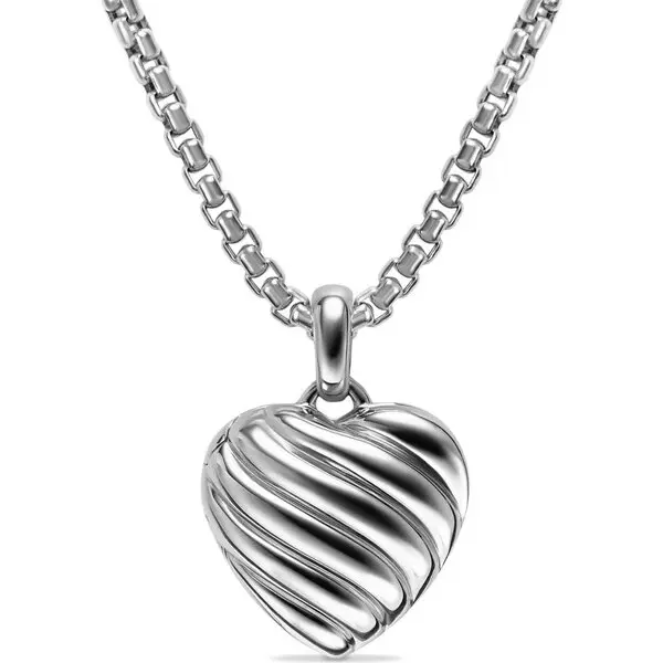 David Yurman Sculpted Cable Heart Locket - Sterling Silver