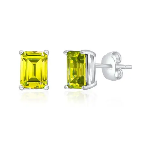 DONATELLO GIAN Sterling Silver Quartz Stud Earrings - Yellow