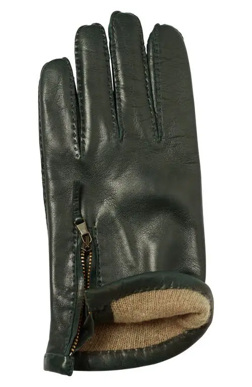 PAULA ROWAN Richard E Leather Gloves - Green