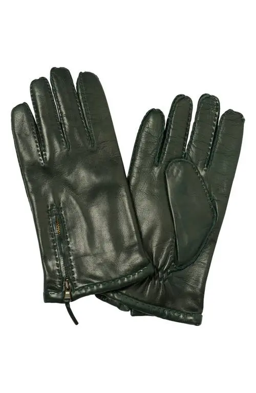 PAULA ROWAN Richard E Leather Gloves - Green