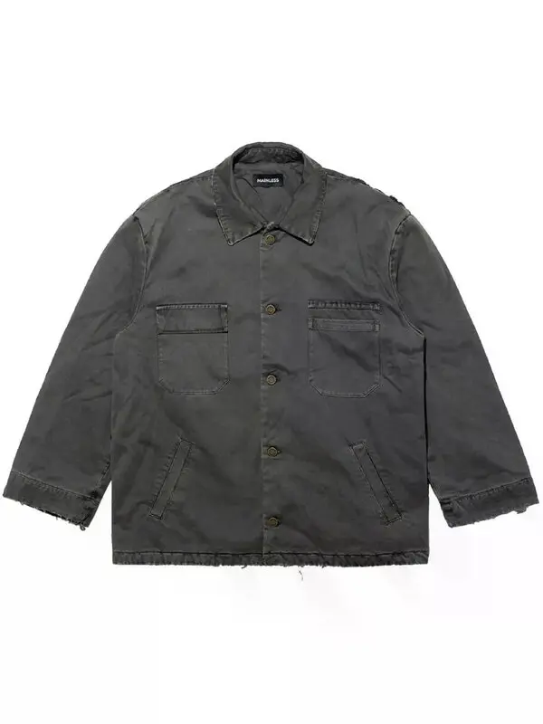 MAINLESS Distressed Cotton Jacket - Green