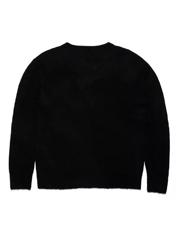 MAINLESS Crew-neck Long-sleeve Sweater - Black