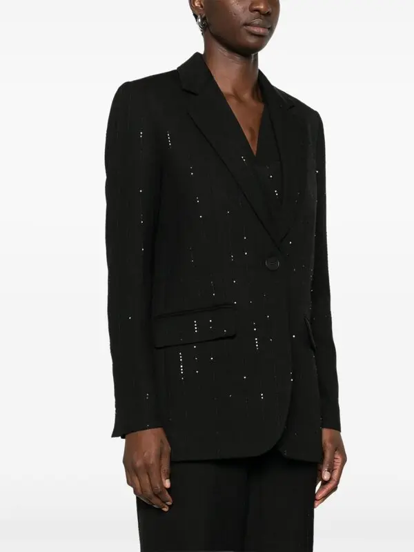Sandro Sequined Stripe Blazer - Black
