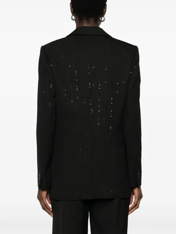 Sandro Sequined Stripe Blazer - Black