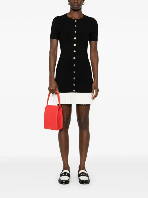 Sandro Pleated Mini Dress - Black