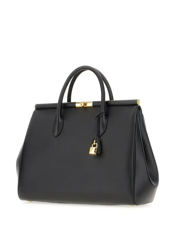 Dolce & Gabbana Marlene Xl Handbag In Palmellato Calfskin - Black