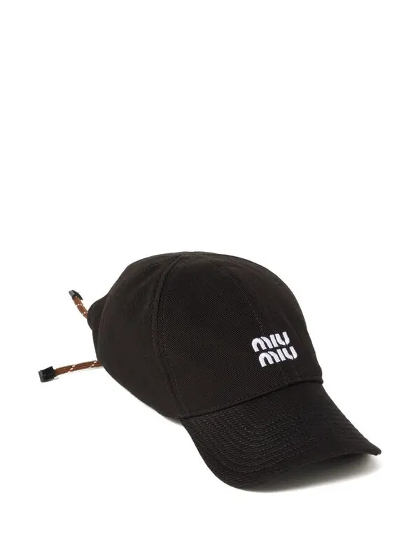 Miu Miu Denim Baseball Cap - Black