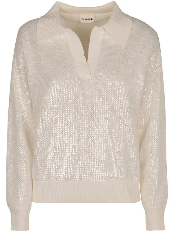 P.a.r.o.s.h Sequinned Polo Top