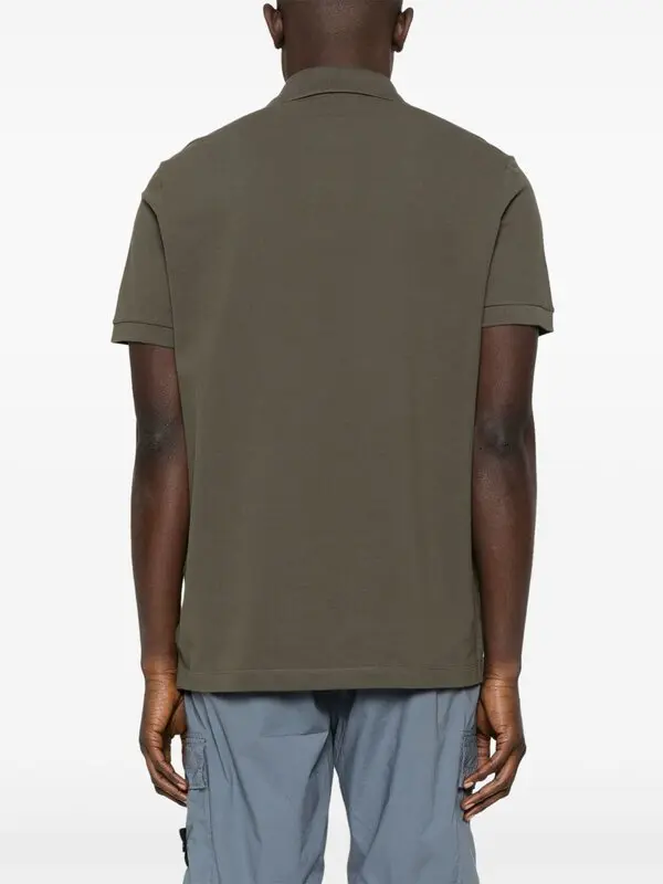 Stone Island Piqué-weave Polo Shirt - Green