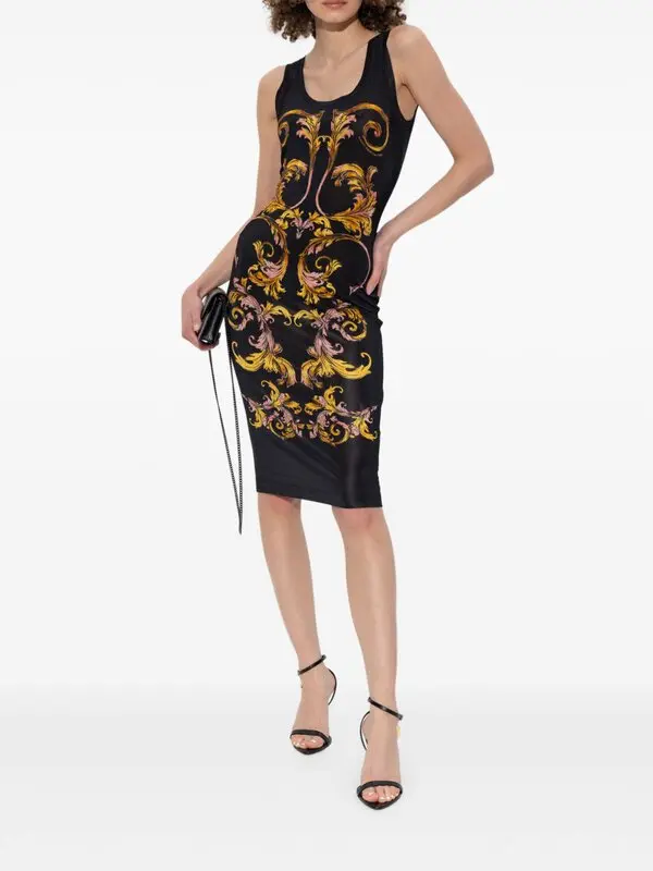 Versace Barocco Midi Dress - Black