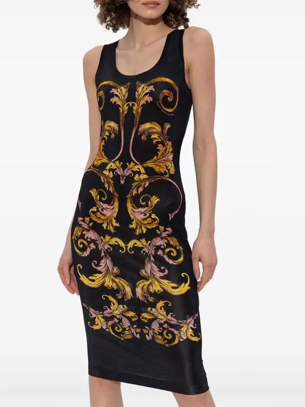 Versace Barocco Midi Dress - Black