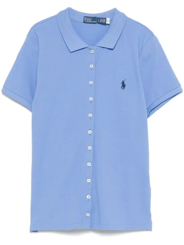 Polo Ralph Lauren Slim Fit Buttoned Polo Shirt - Blue