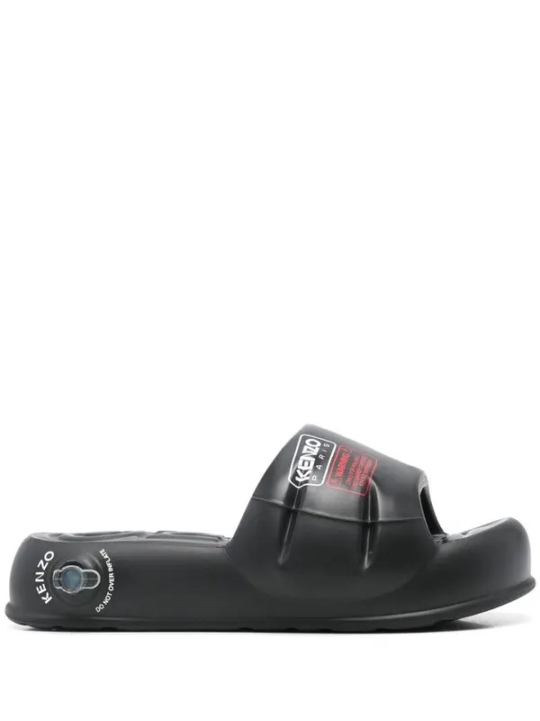 Kenzo Logo-print Slides - Black