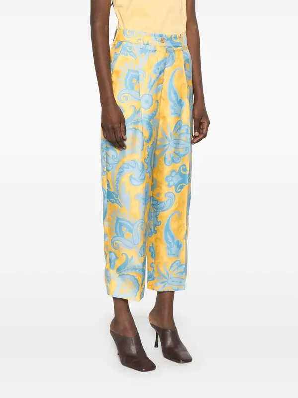 Etro Silk Trousers - Blue