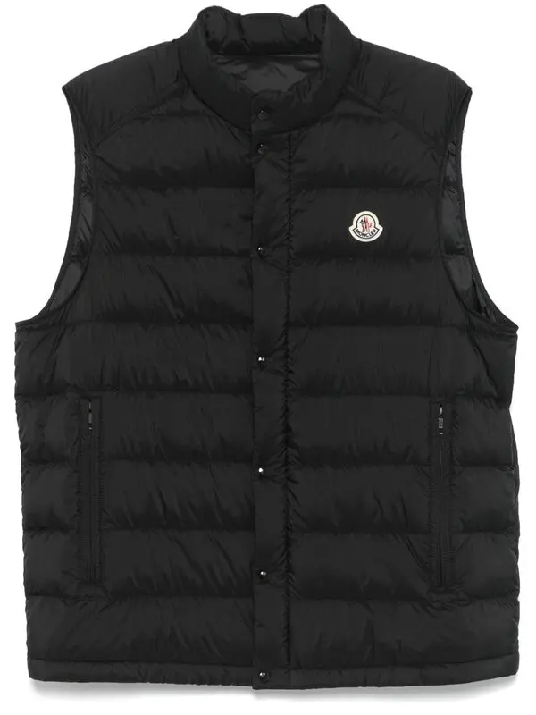 Moncler Quilted Logo-patch Gilet - Black