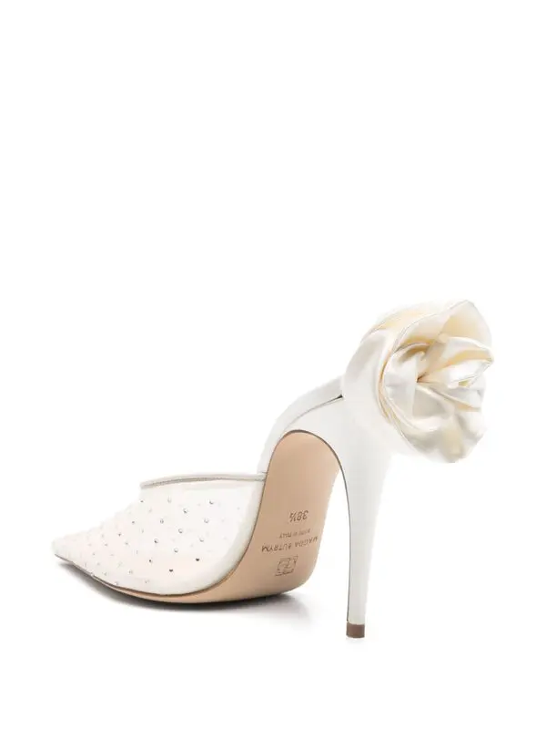 Magda Butrym 105mm Flower-embellished Mules - White